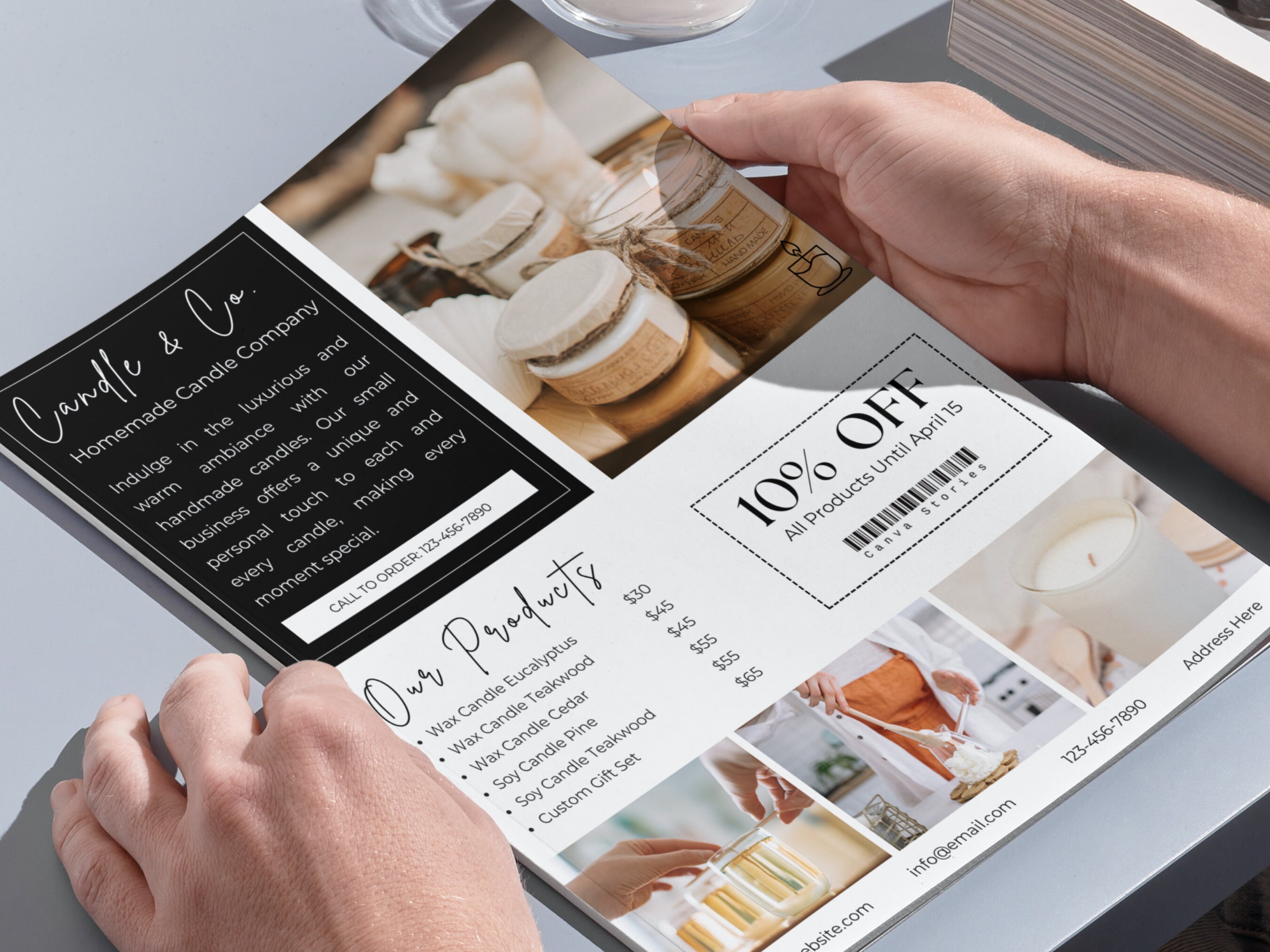 Soy Wax Candles Flyer Template, Editable Handmade Candle Making Small ...