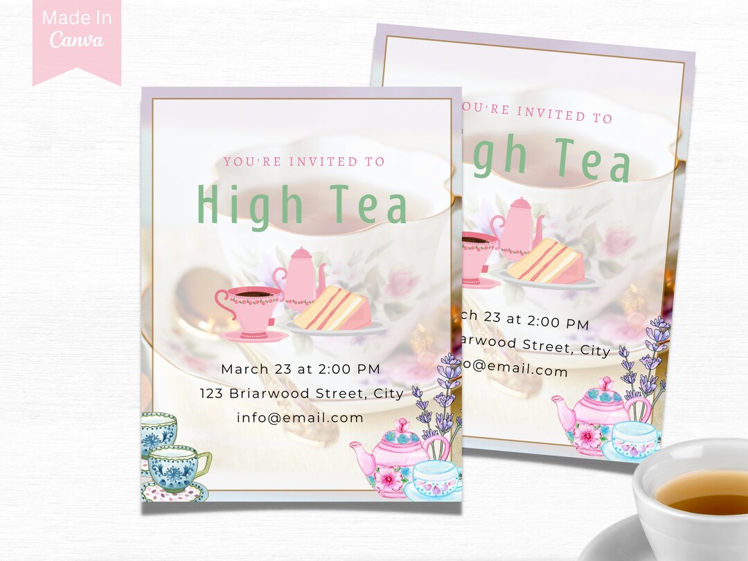 Editable Tea Party Flyer Invitation Afternoon Tea Flyer - Etsy