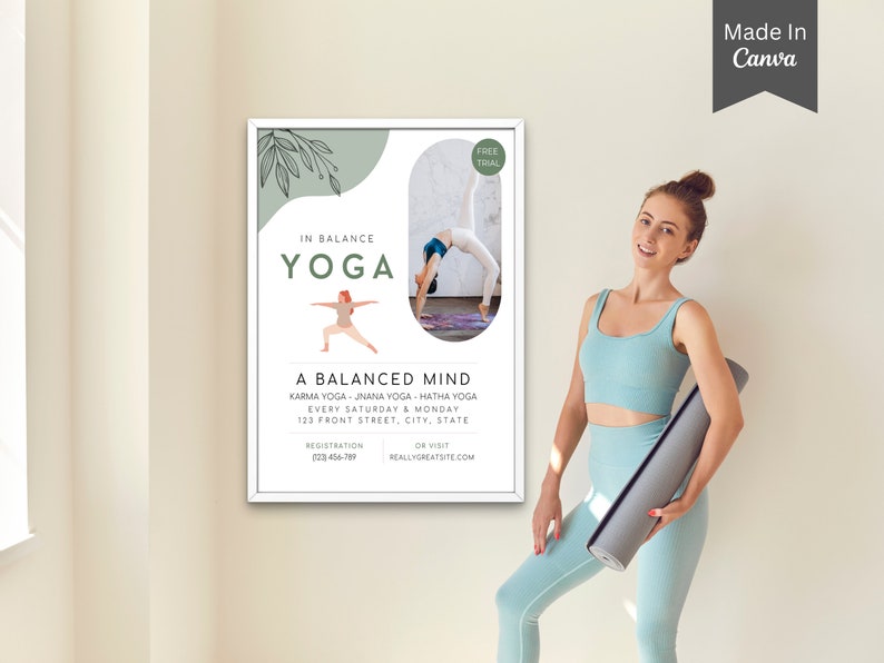 Yoga Flyer Template, Fitness Flyer, Yoga Template, Health and Wellness ...