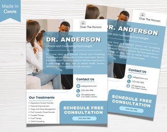 Counseling Psychology Therapy Flyer Templates Design, Editable ...