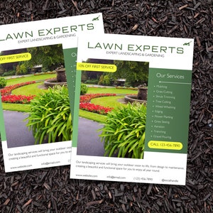 Gardening Flyer Template, Lawn Mowing Flyer Canva Template, Landscaping ...
