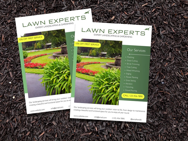 Gardening Flyer Template, Lawn Mowing Flyer Canva Template, Landscaping ...