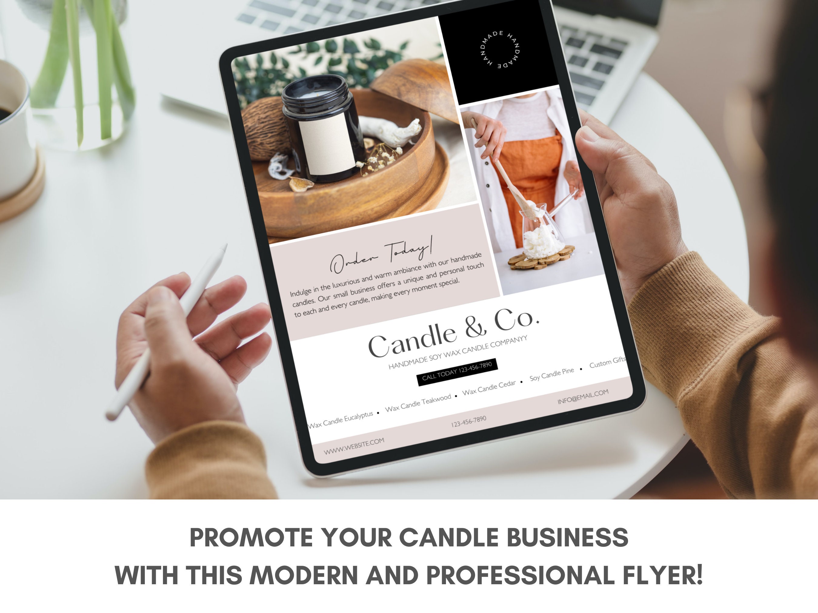 Soy Wax Candles Flyer Template Editable Handmade Candle - Etsy Canada