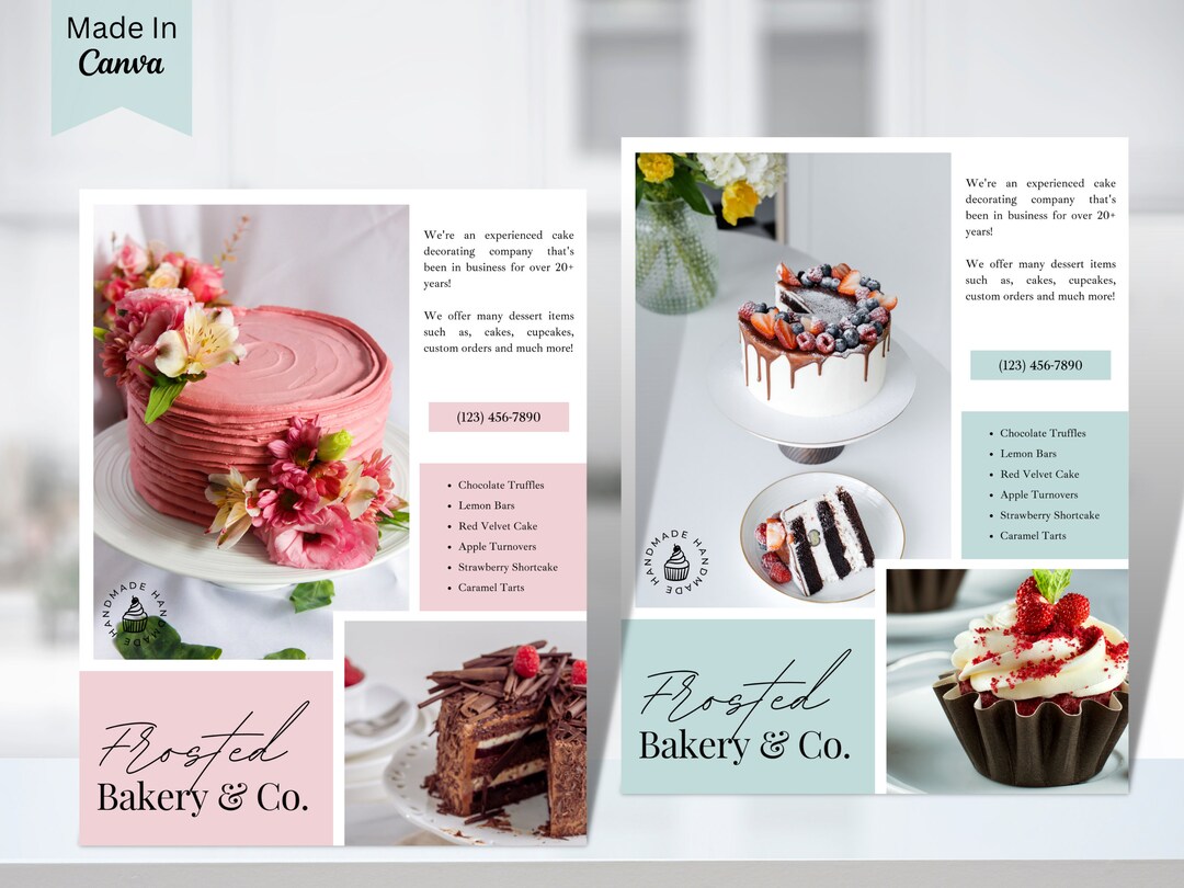 Cake Flyer Template, Cupcake Cake Business Flyer, Baking Dessert Flyer ...