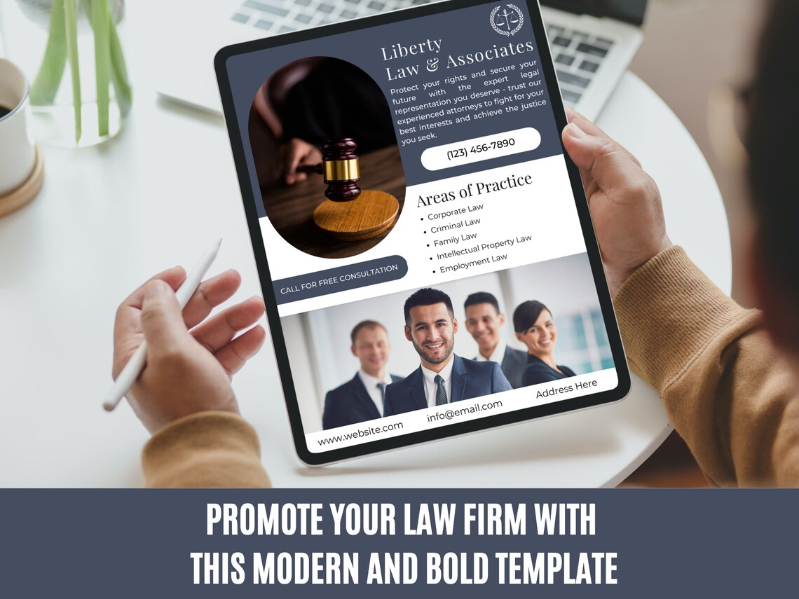 Law Firm Flyer, DIY Canva Law Firm Flyer Template, Editable Canva ...