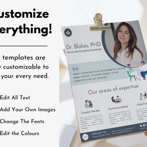 Counseling Psychology Therapy Flyer Templates Design, Editable ...