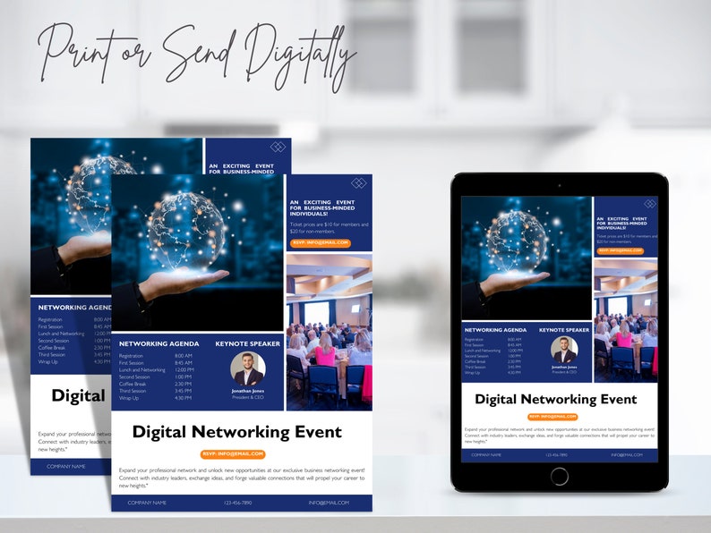 Editable Flyer Template Networking Social Media Post Template - Etsy