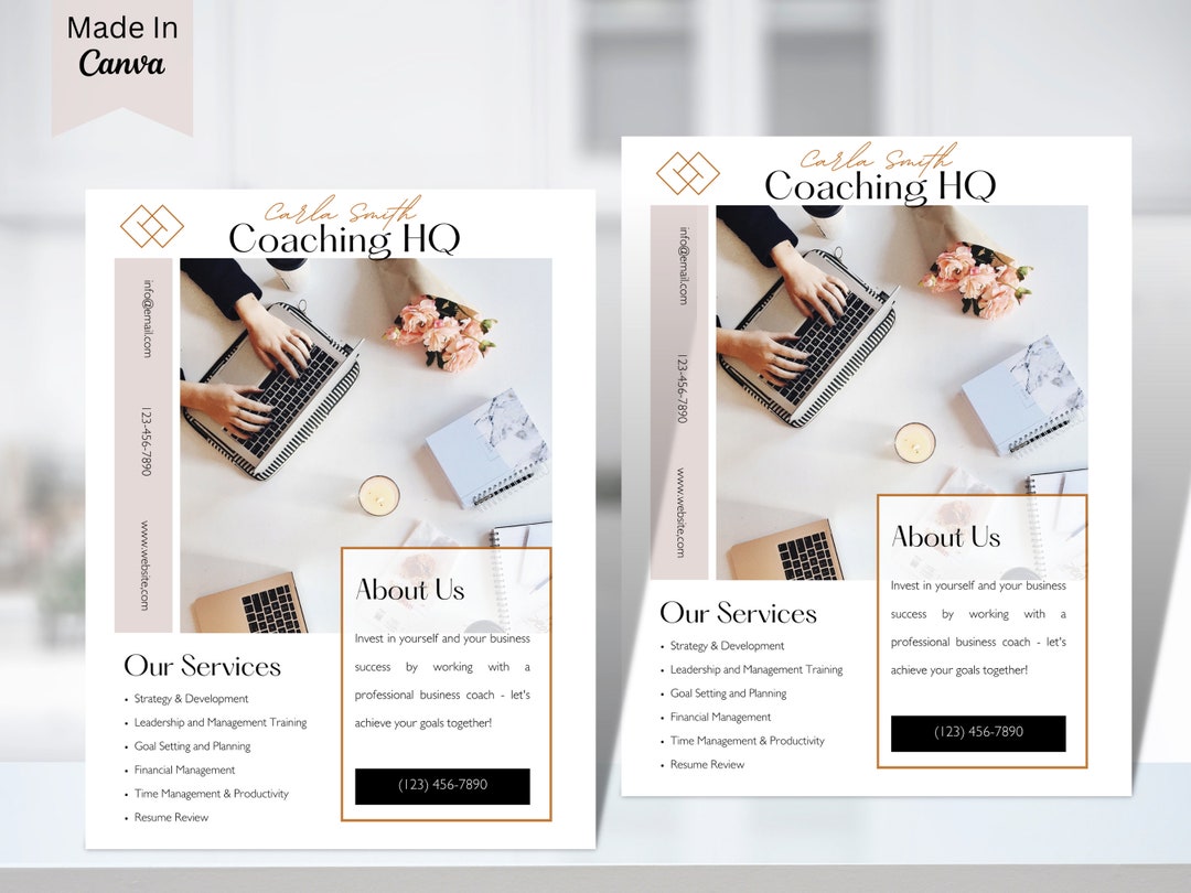 Business Coach Flyer, DIY Canva Flyer Template, Editable Canva Social ...