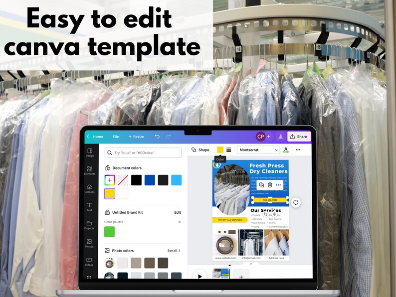 Dry Cleaning Service Flyer, DIY Sheet, Dry Cleaning Service, Laundry ...