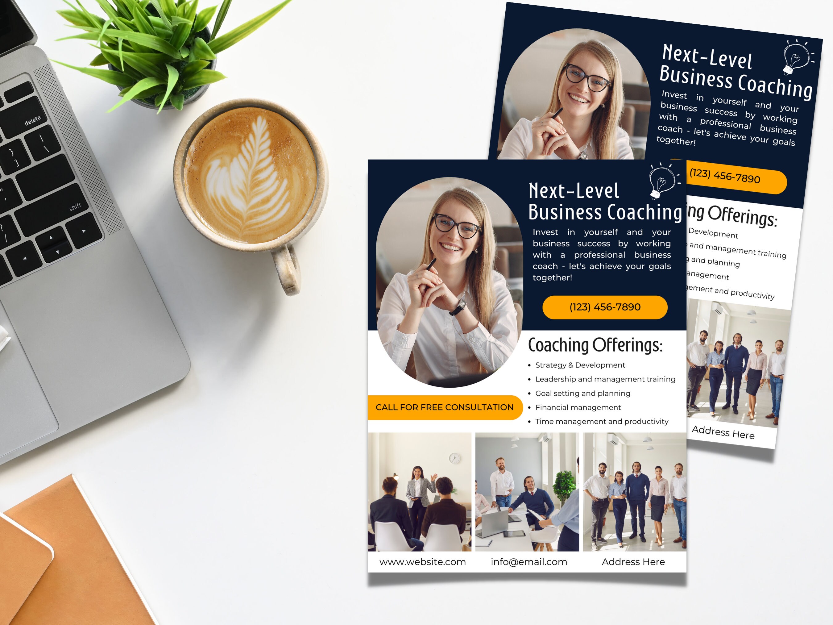 Business Coach Flyer, DIY Canva Flyer Template, Editable Canva Social Media Flyer Template for ...