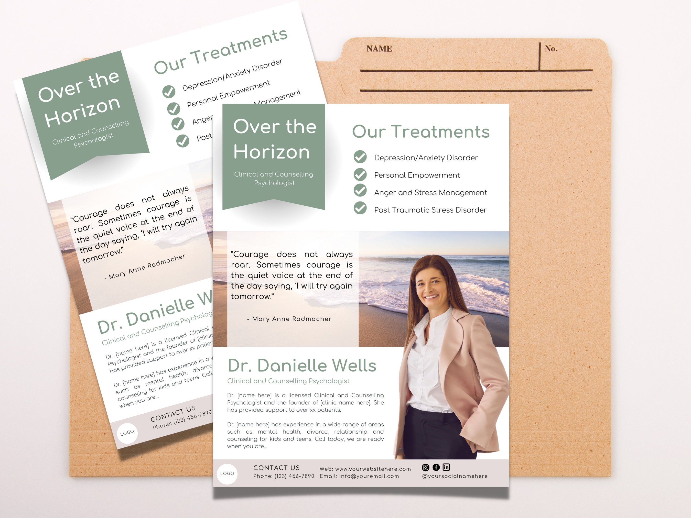 Counseling Psychology Therapy Flyer Templates Design, Editable ...