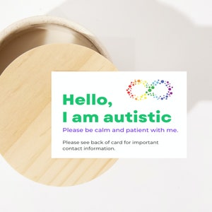 Autism Card, Autism ID Card, Autism Medical Card, Autistic Alert Card ...