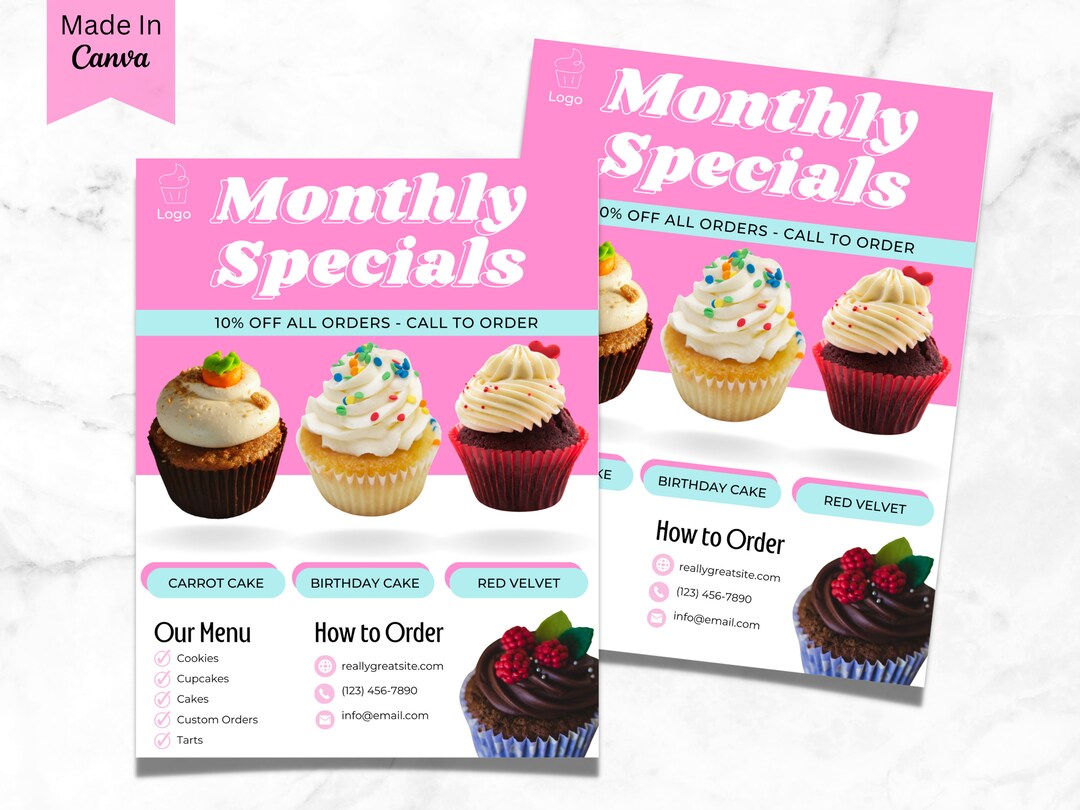 Cake Flyer Template, Cupcake Cake Business Flyer, Baking Dessert Flyer ...