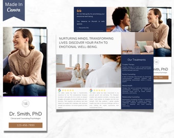 Counseling Psychology Therapy Brochure Templates Design, Editable ...