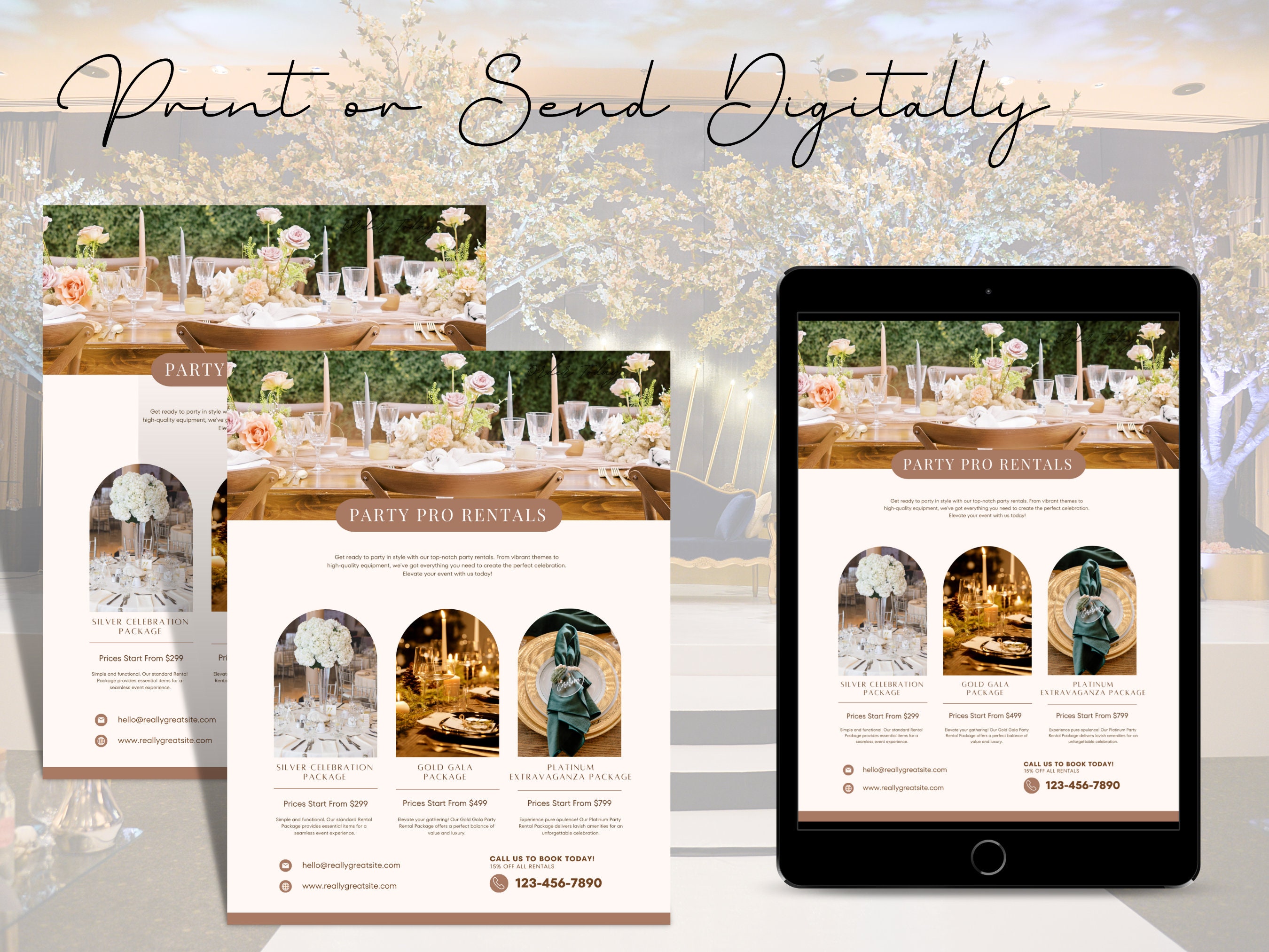 Party Rental Flyer Template, DIY Leaflet for Party Equipment, Editable ...