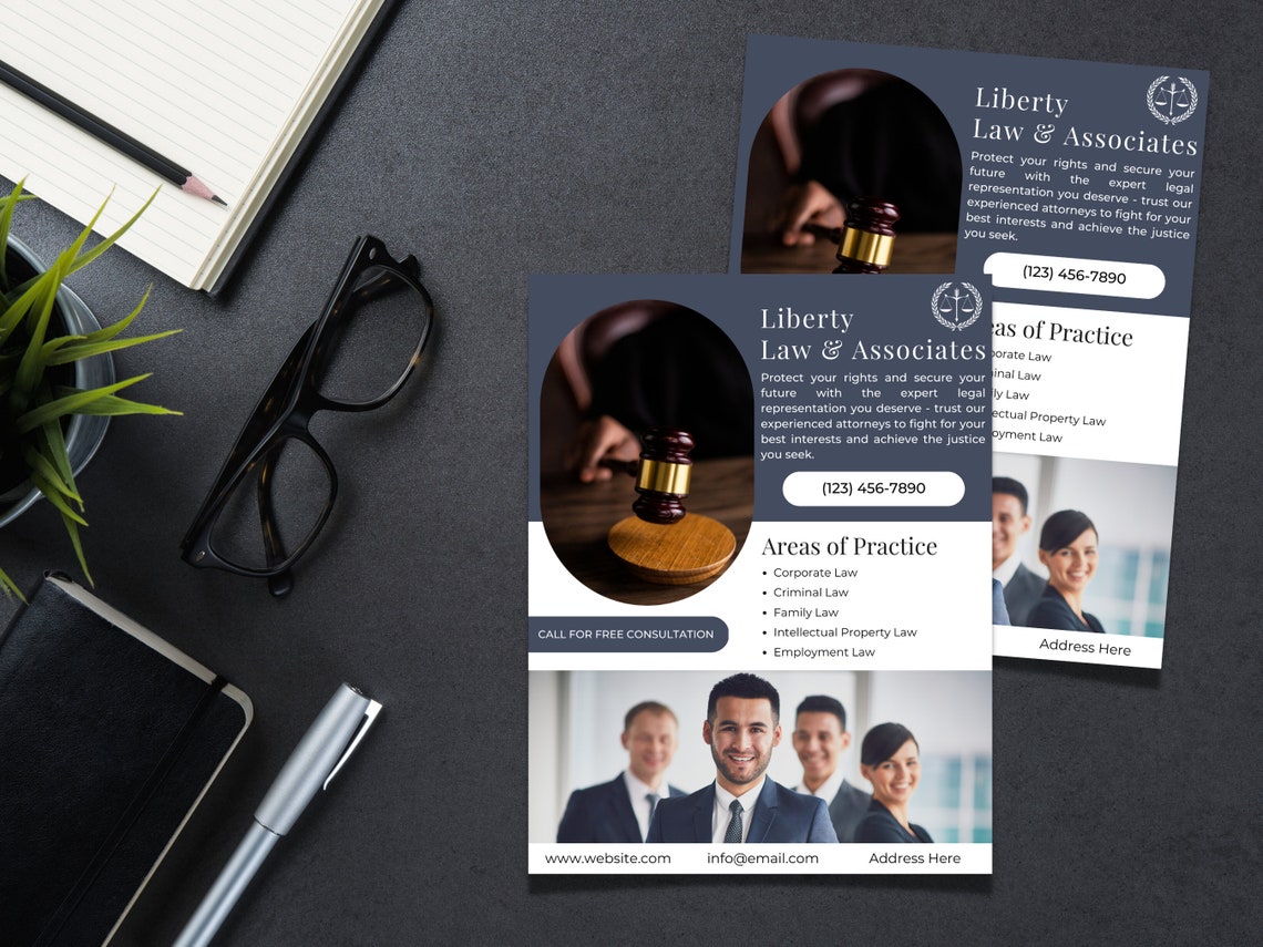Law Firm Flyer, DIY Canva Law Firm Flyer Template, Editable Canva ...