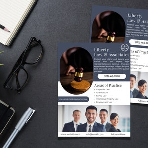 Law Firm Flyer, DIY Canva Law Firm Flyer Template, Editable Canva ...