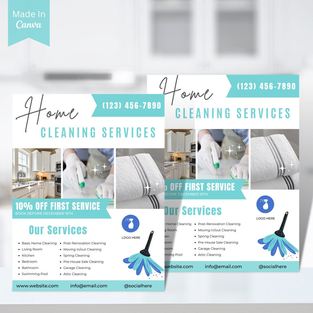 Cleaning Service Flyer, DIY Sheet, Cleaning Service Poster ...