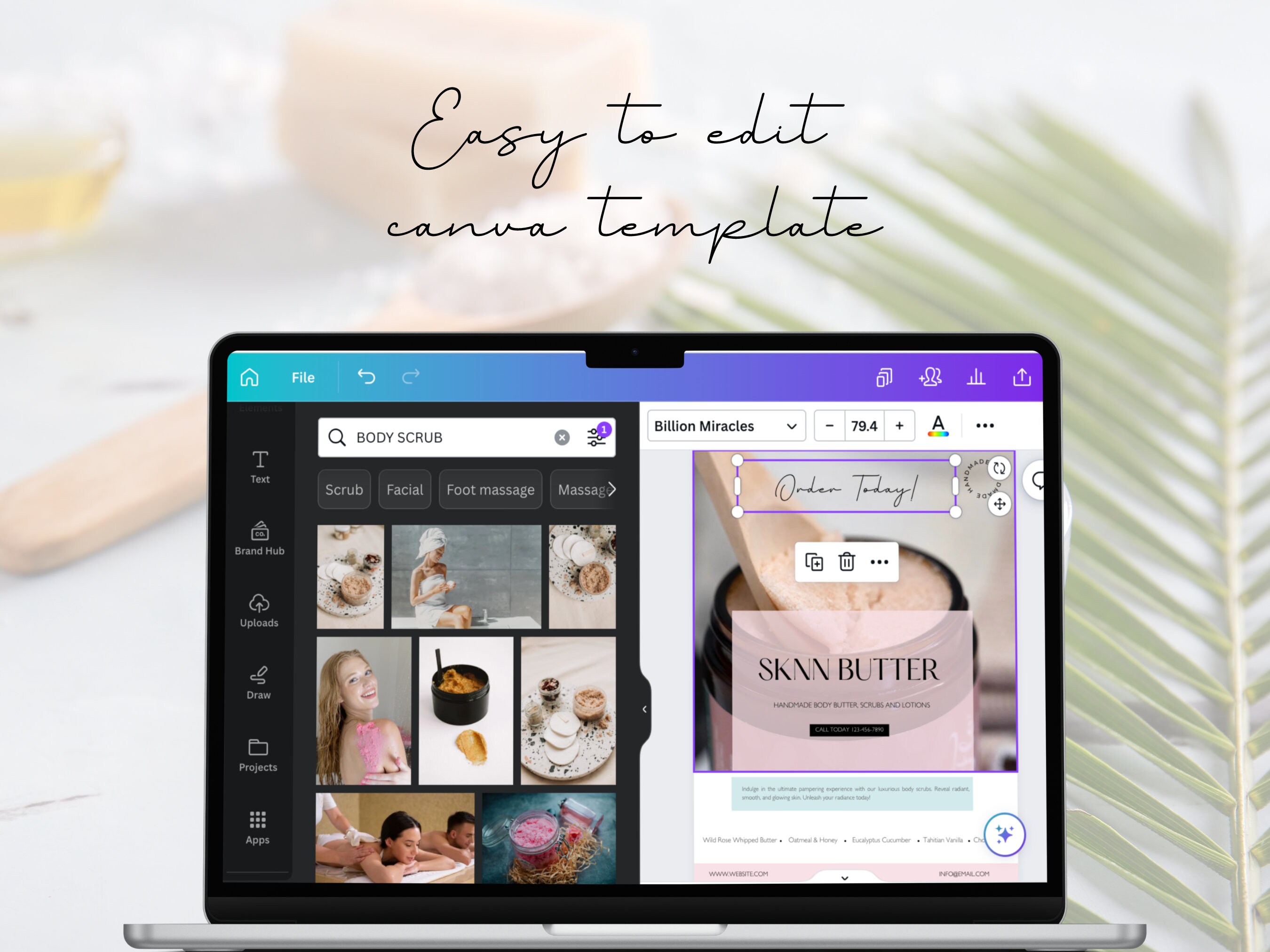 Body Scrub Flyer Template, Editable Handmade Body Scrub Small Business ...