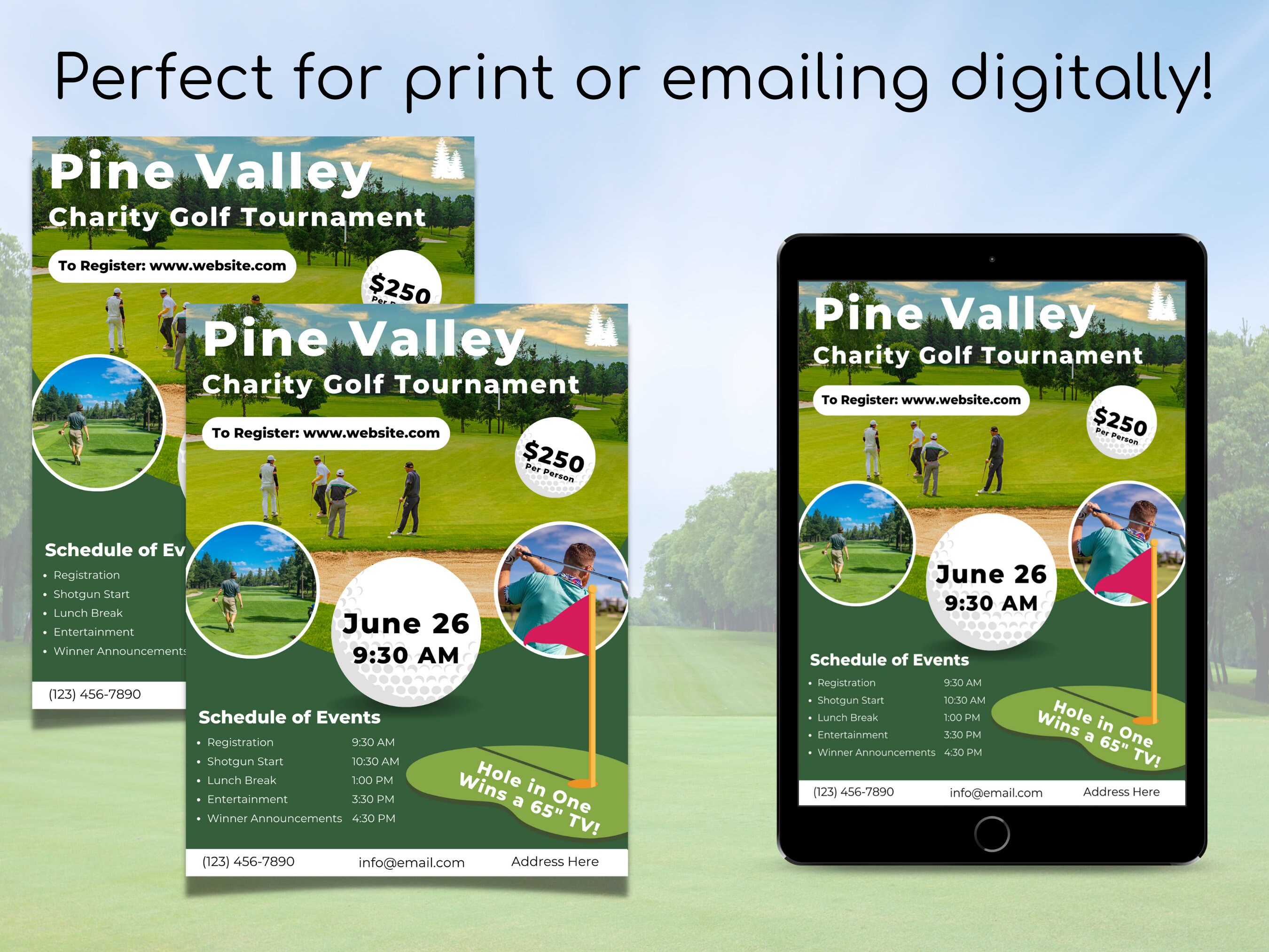 Golf Tournament Flyer Template Editable Golf Flyer Guide - Etsy