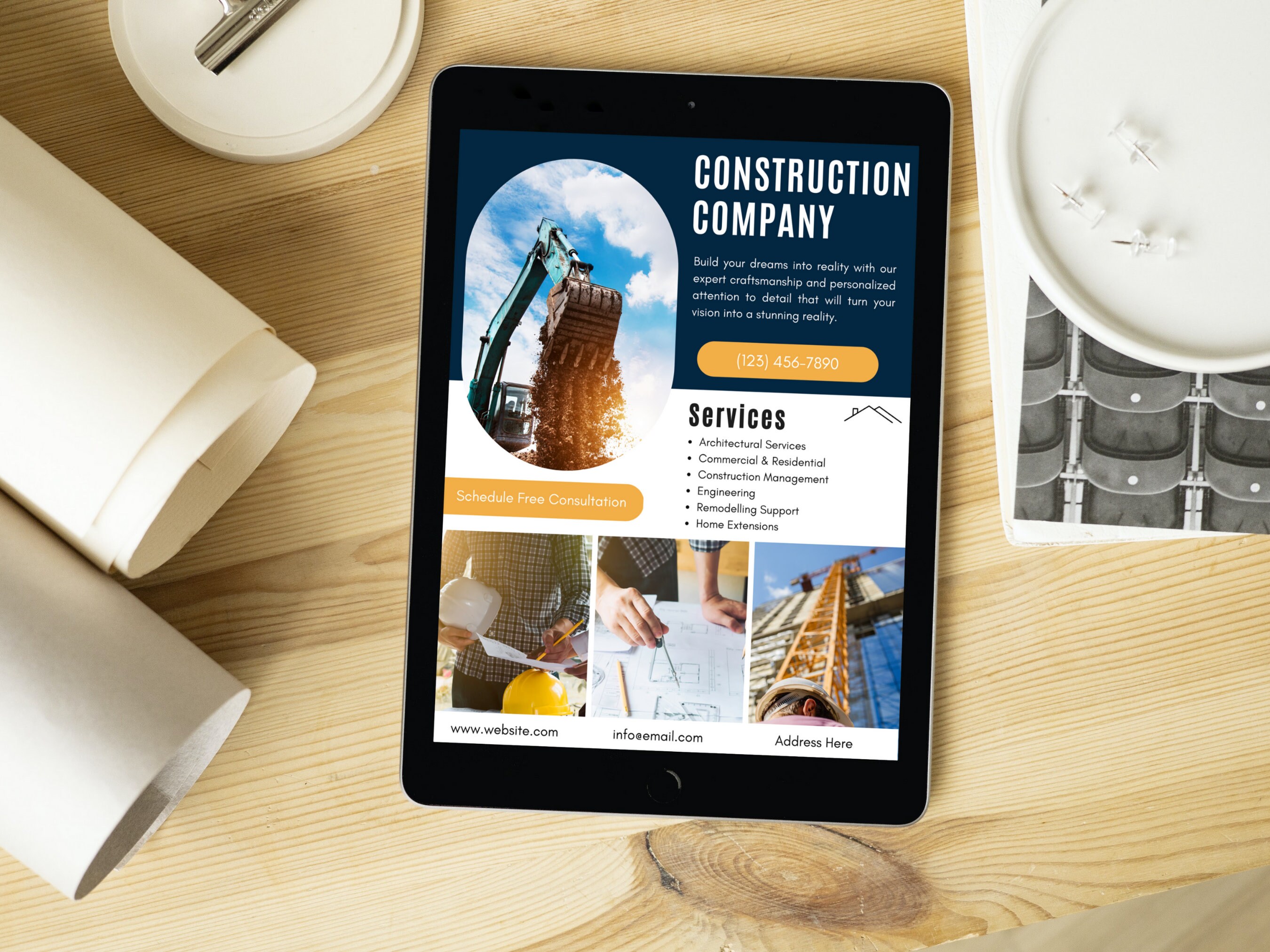 Construction Flyer Template Printable Business Flyer Design - Etsy