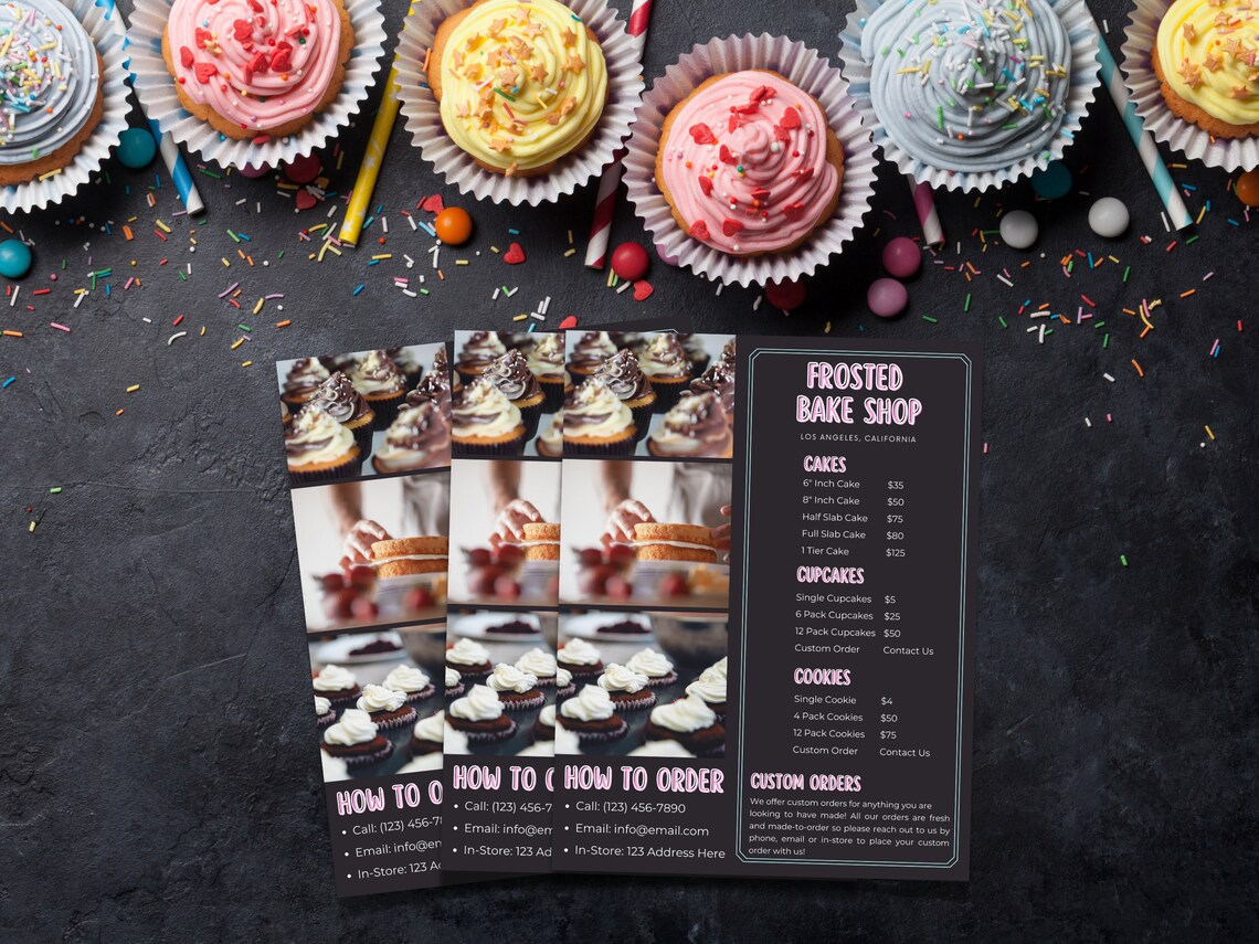Modèle de Flyer pour gâteau, Flyer d'entreprise pour gâteaux cupcakes ...