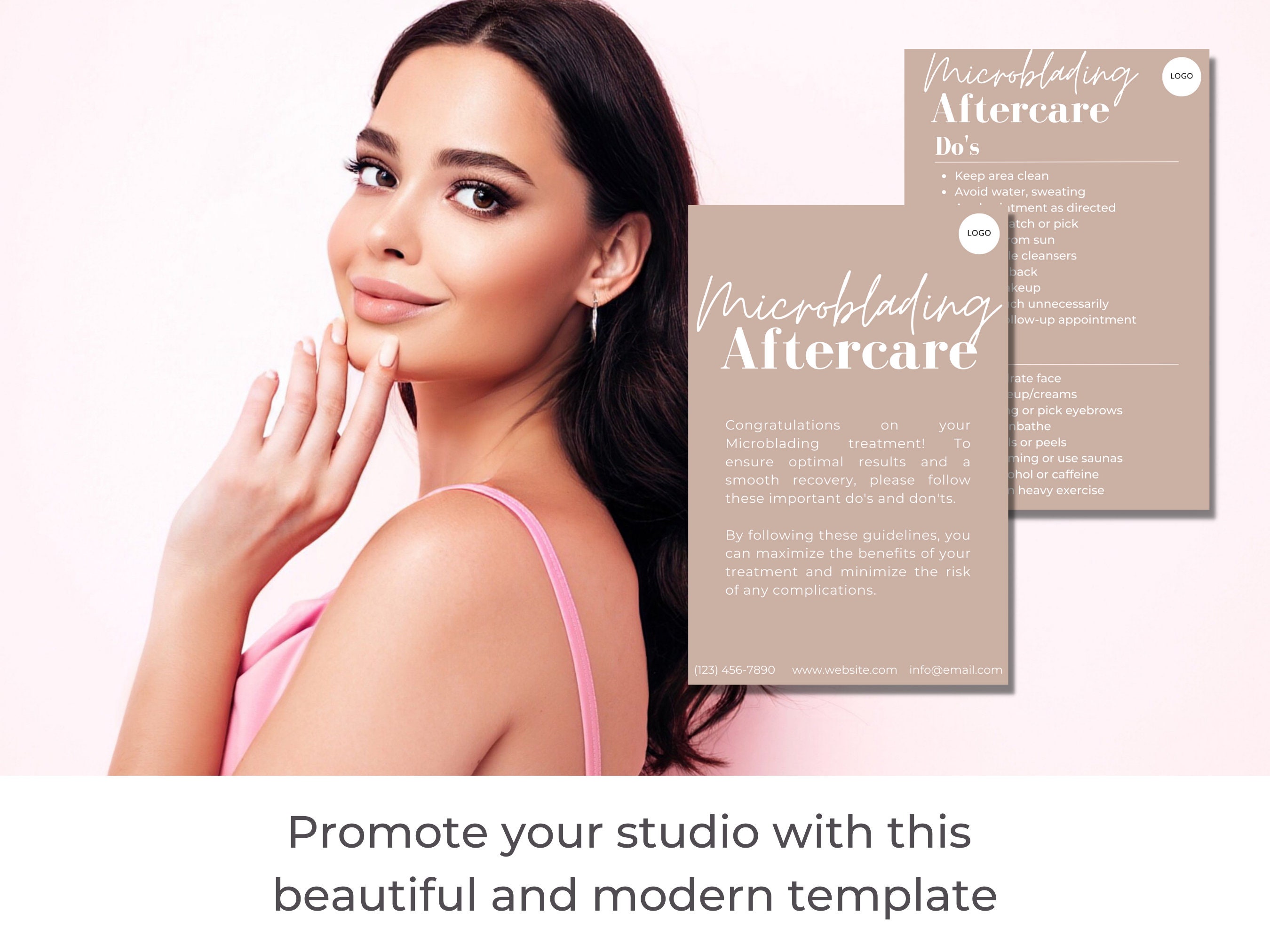 DIY Microblading Aftercare Card, Post-microblading Card, Editable ...