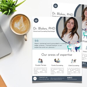 Counseling Psychology Therapy Flyer Templates Design, Editable ...