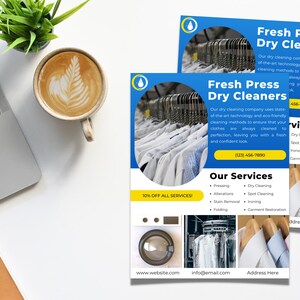 Dry Cleaning Service Flyer, DIY Sheet, Dry Cleaning Service, Laundry ...