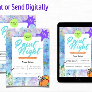 Editable Paint Night Template, Sip and Paint Flyer, DIY Paint and Sip ...