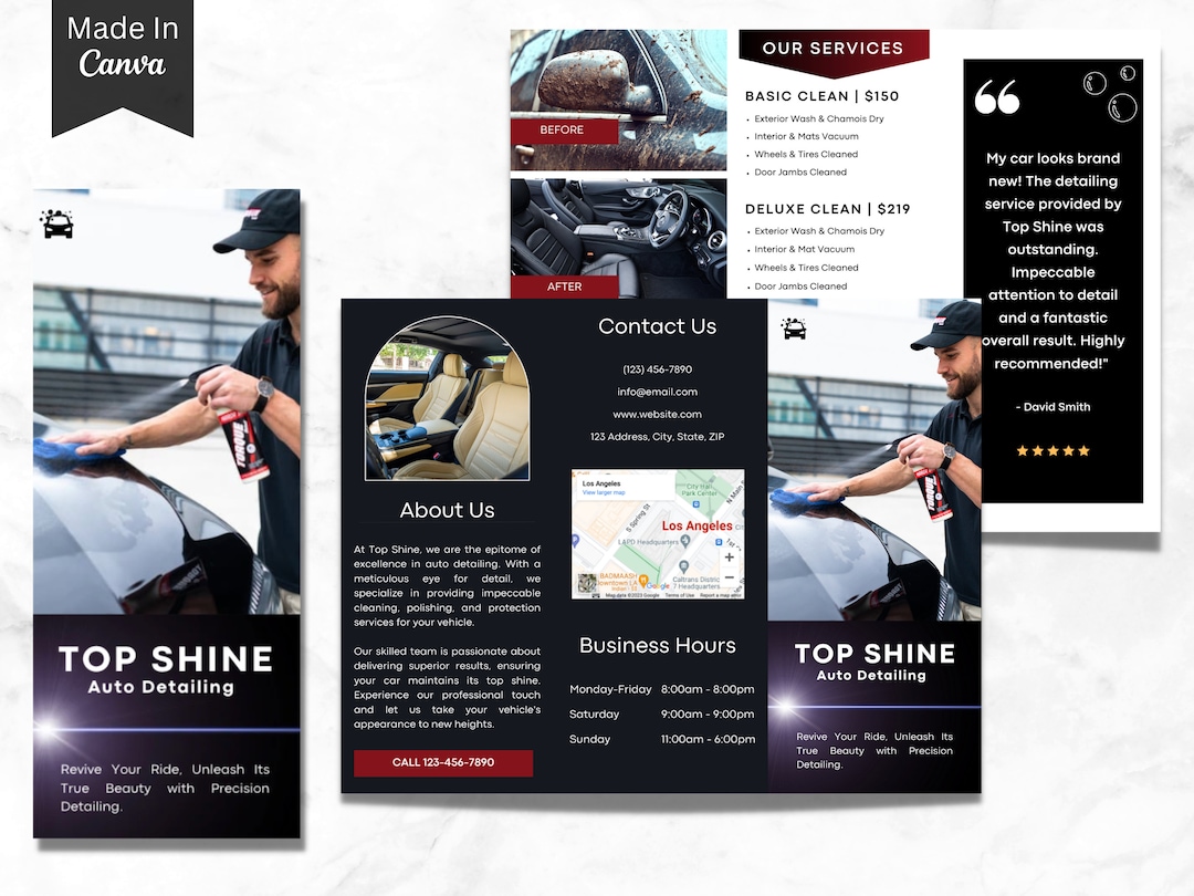 Auto Detailing Brochure, Car Detailing Flyer, Auto Flyer, Automotive ...