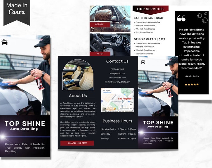 Auto Detailing Brochure, Car Detailing Flyer, Auto Flyer, Automotive ...