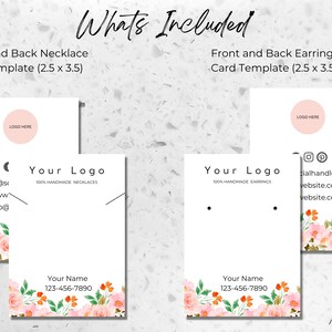 PRINTABLE Jewellery Display Template | Jewelry Display Cards Template ...