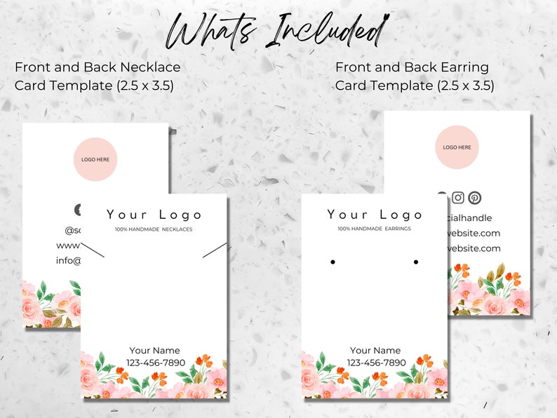 PRINTABLE Jewellery Display Template Jewelry Display Cards - Etsy
