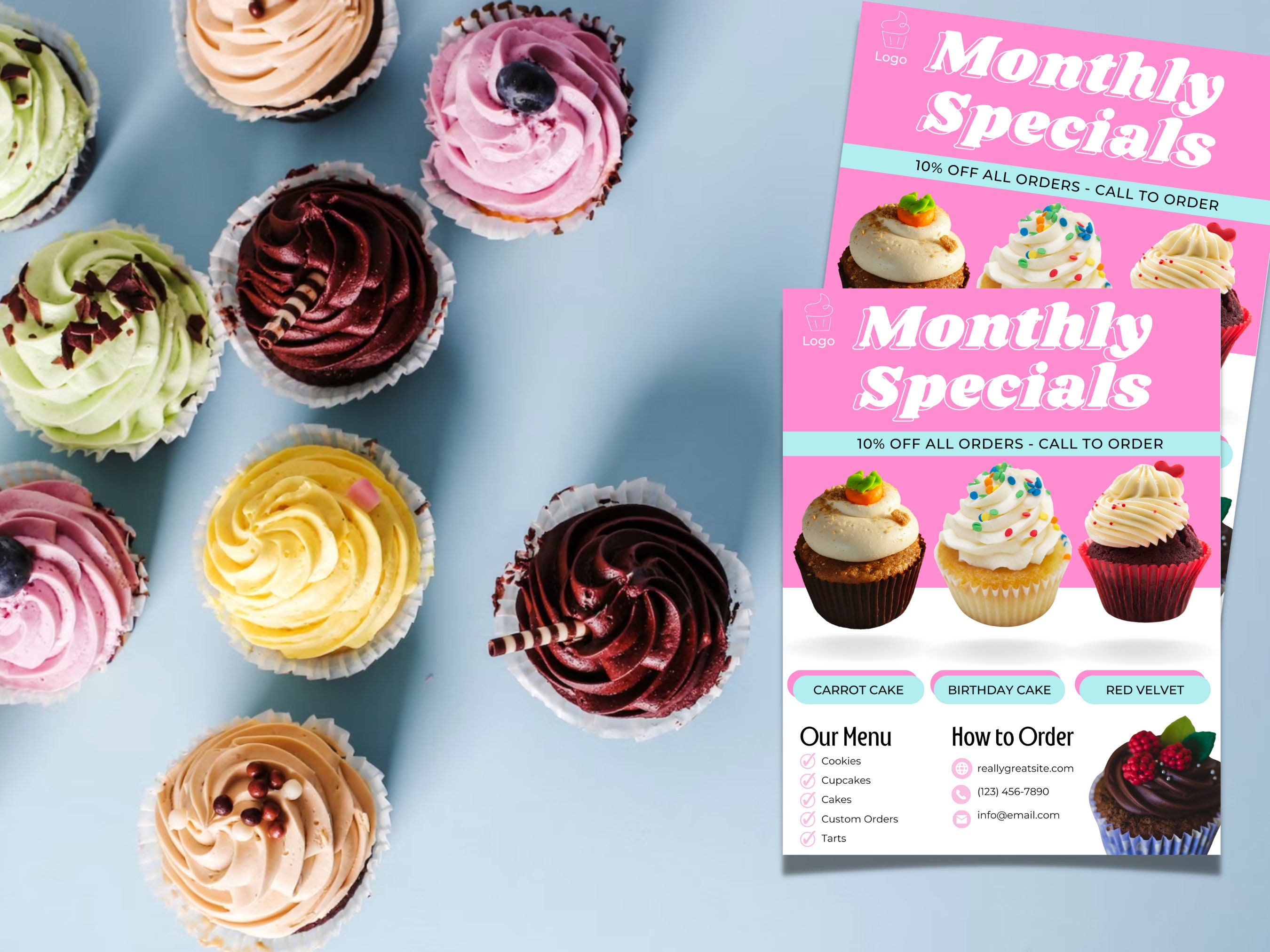 Cake Flyer Template, Cupcake Cake Business Flyer, Baking Dessert Flyer ...