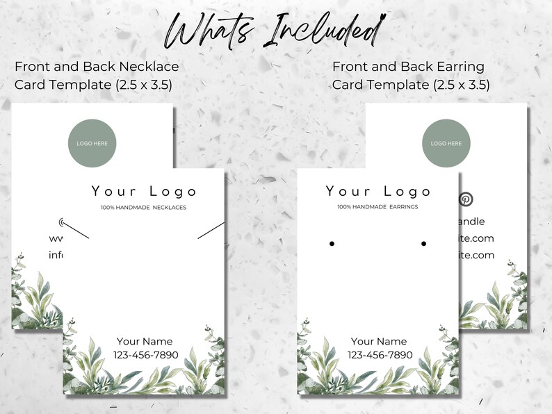 PRINTABLE Jewellery Display Template Jewelry Display Cards - Etsy