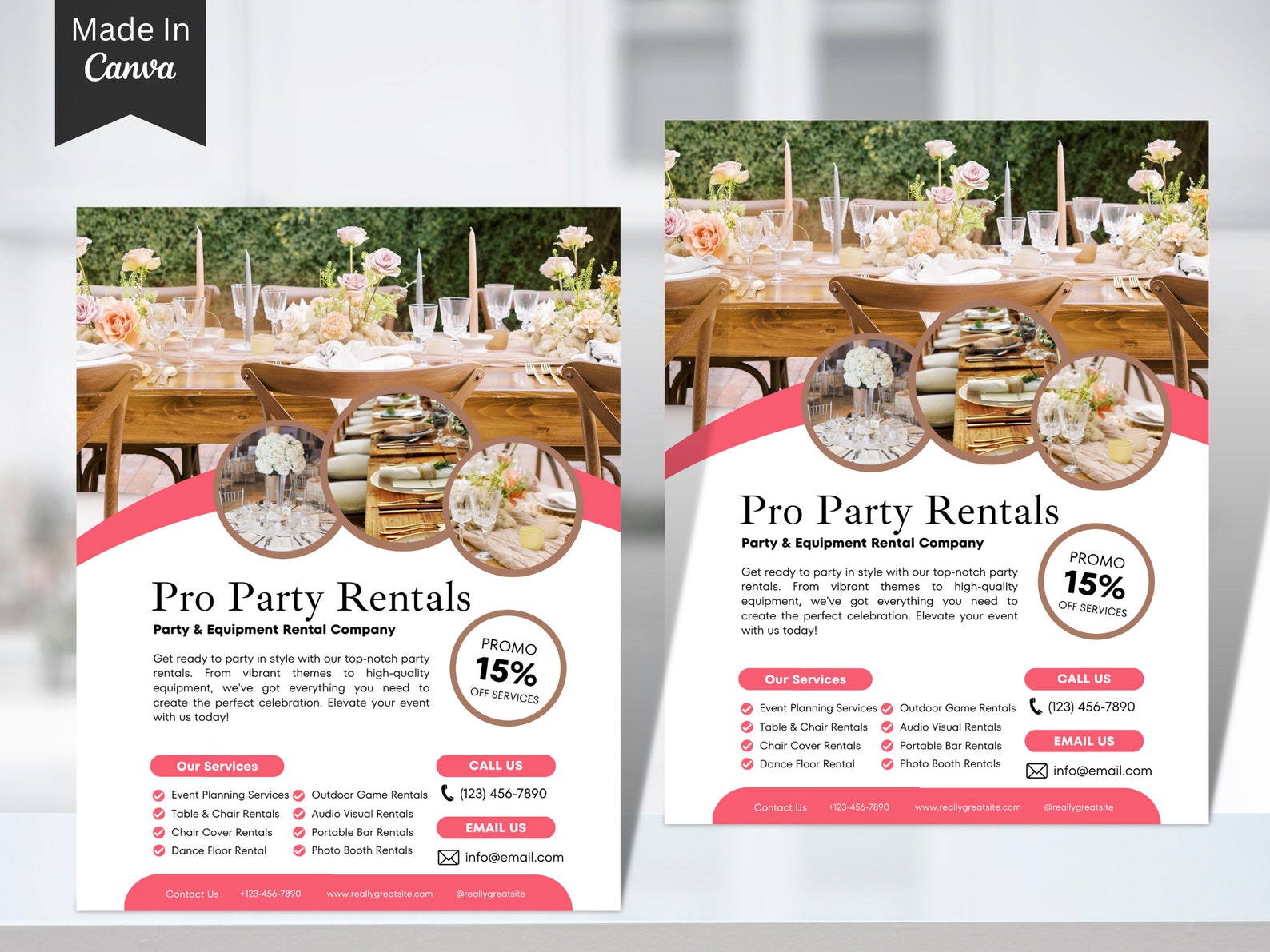 Party Rental Flyer Template, Editable in Canva, Event Venue Rental ...