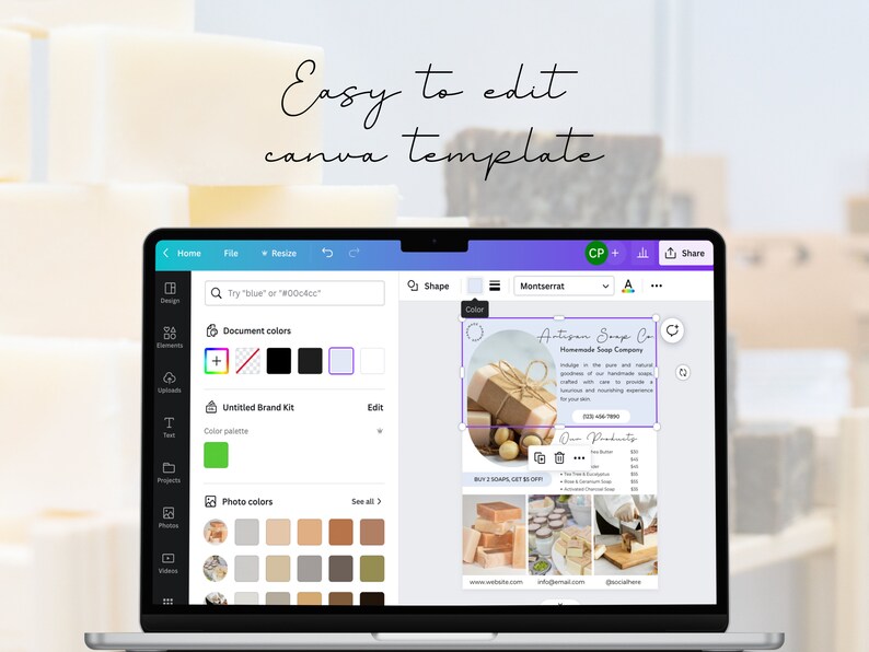 Handmade Soap Flyer Template, Editable Handmade Soap Making Small ...