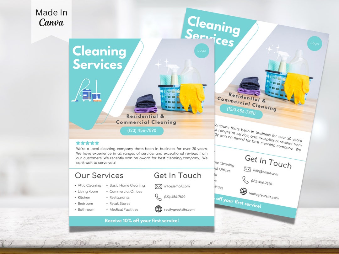 Cleaning Service Flyer DIY Sheet Cleaning Service Poster - Etsy