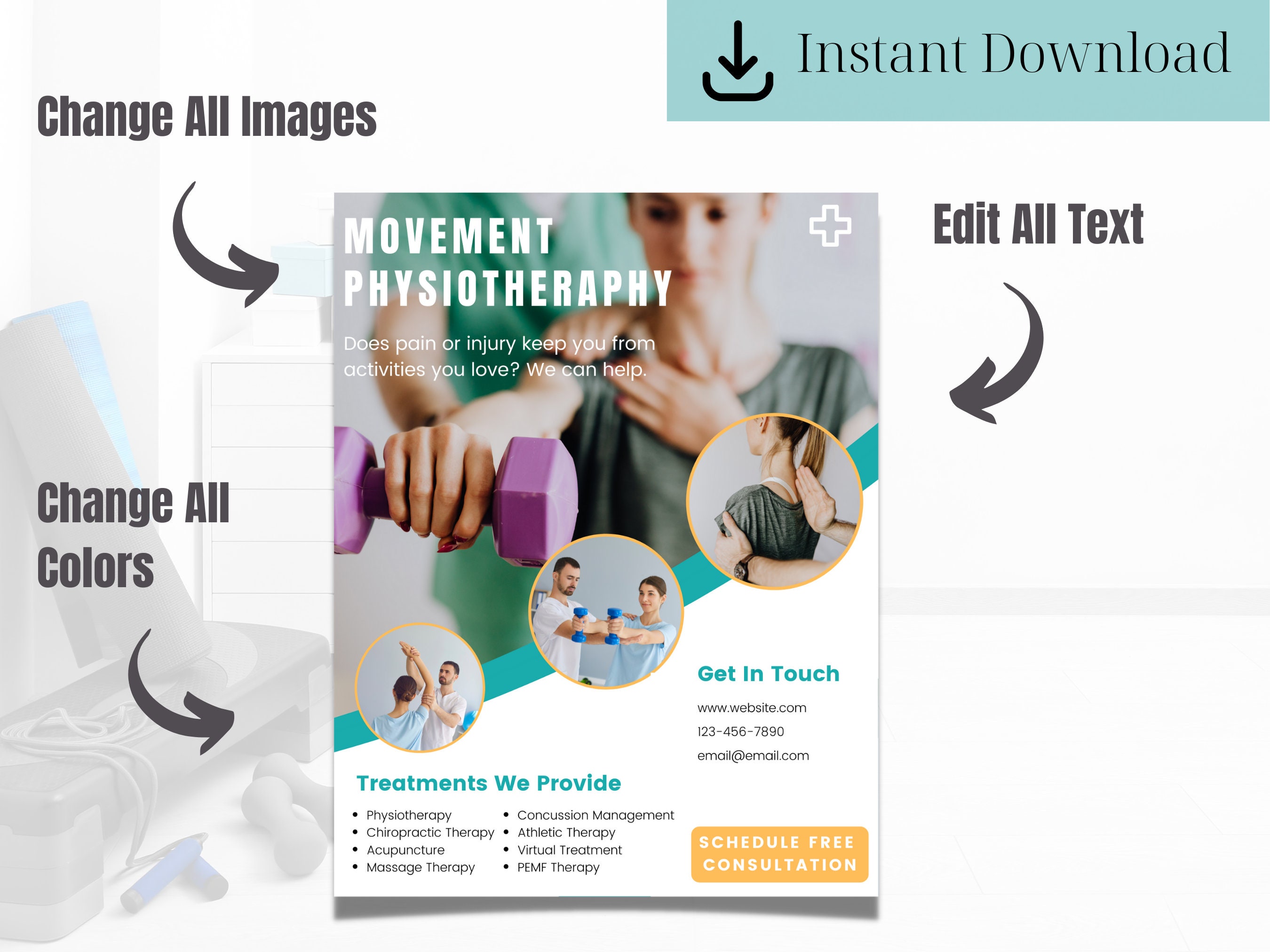 Chiropractor Therapy Template, Physiotherapy Promotion Flyer, Business Flyer, Service Template ...