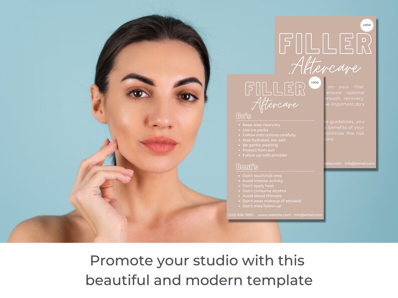 DIY Filler Aftercare Card, Post-injection Card, Editable Filler ...