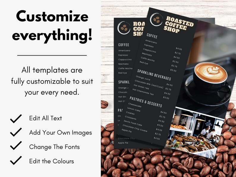 Coffee Menu, Restaurant Menu, Cafe, Coffee, Price List, Bakery Menu ...