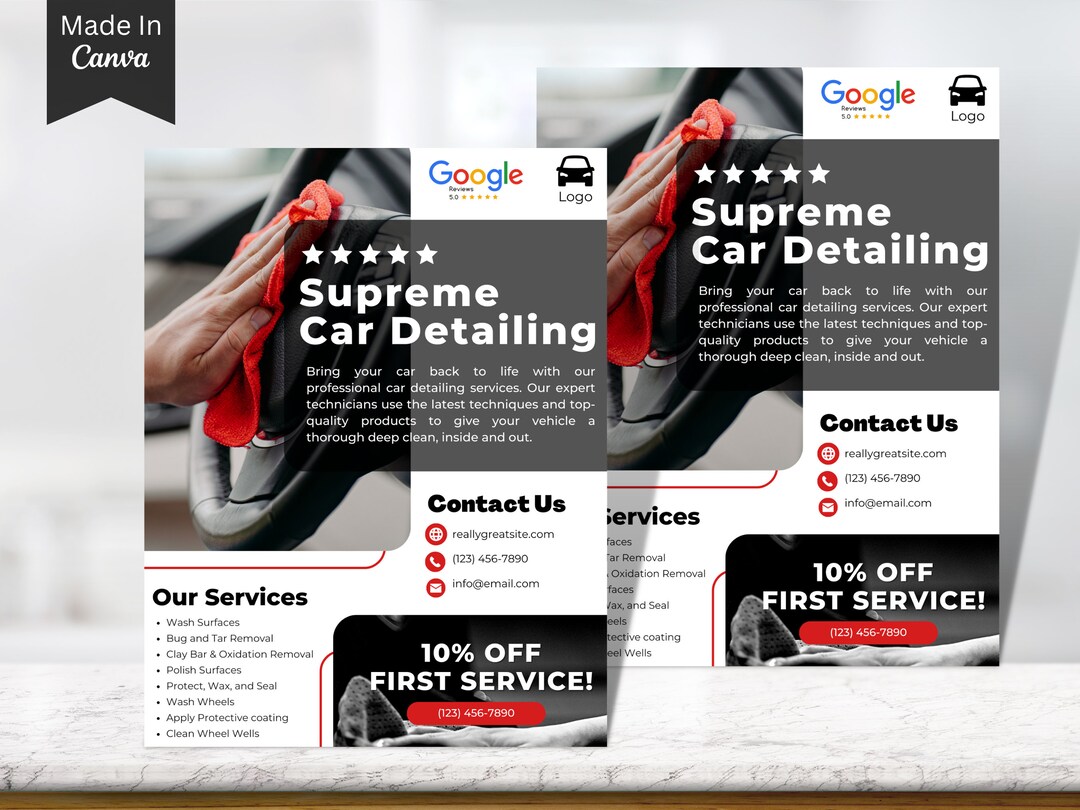 Car Detailing Flyer, Car Wash Flyer, Automotive Services Flyer, Social ...