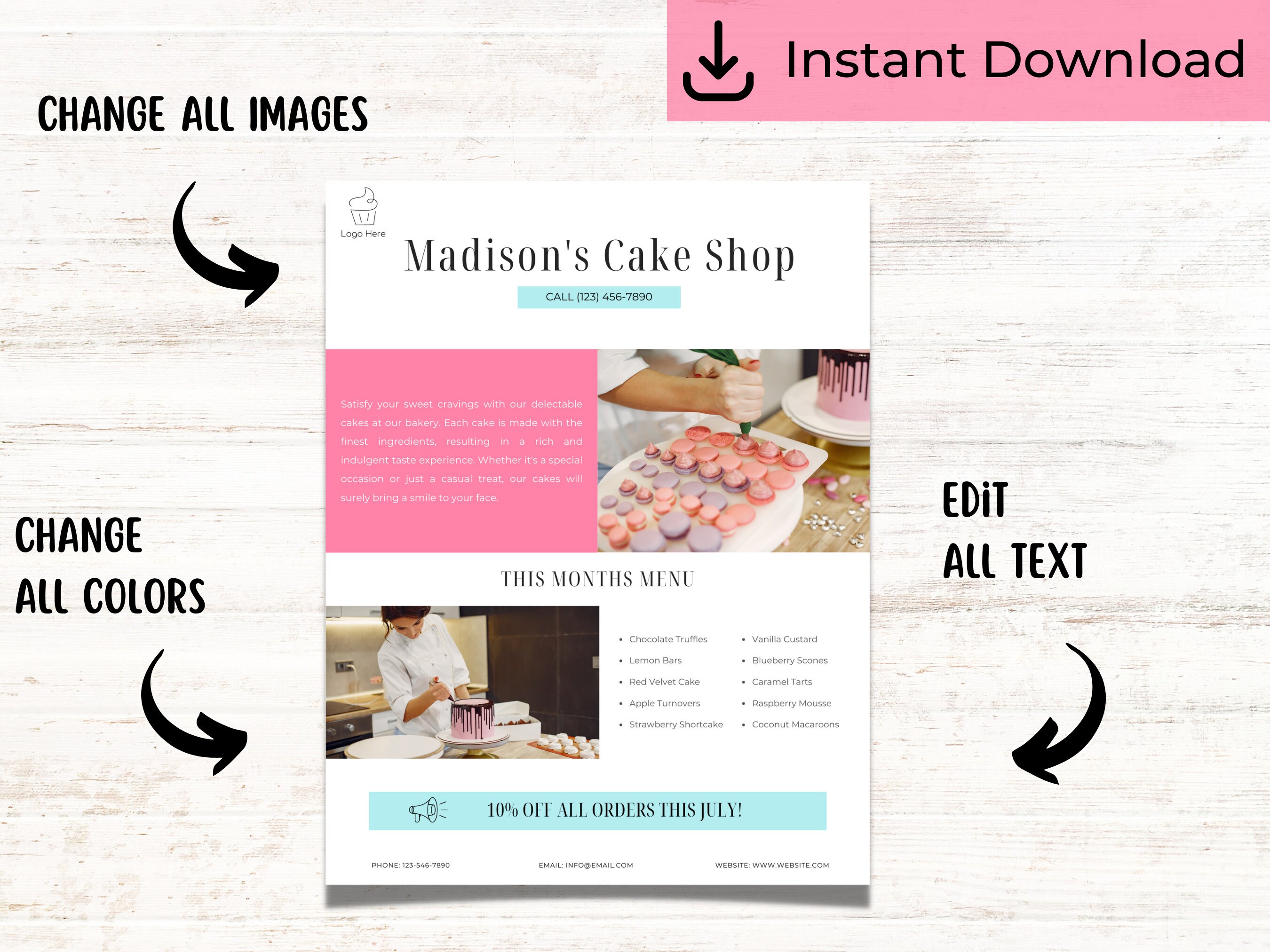 Bakery Flyer, Cake Flyer Template, Cupcake Cake Business Flyer, Baking ...