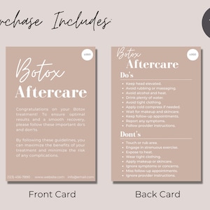 DIY Botox Aftercare Card, Post-injection Card, Editable Botox ...