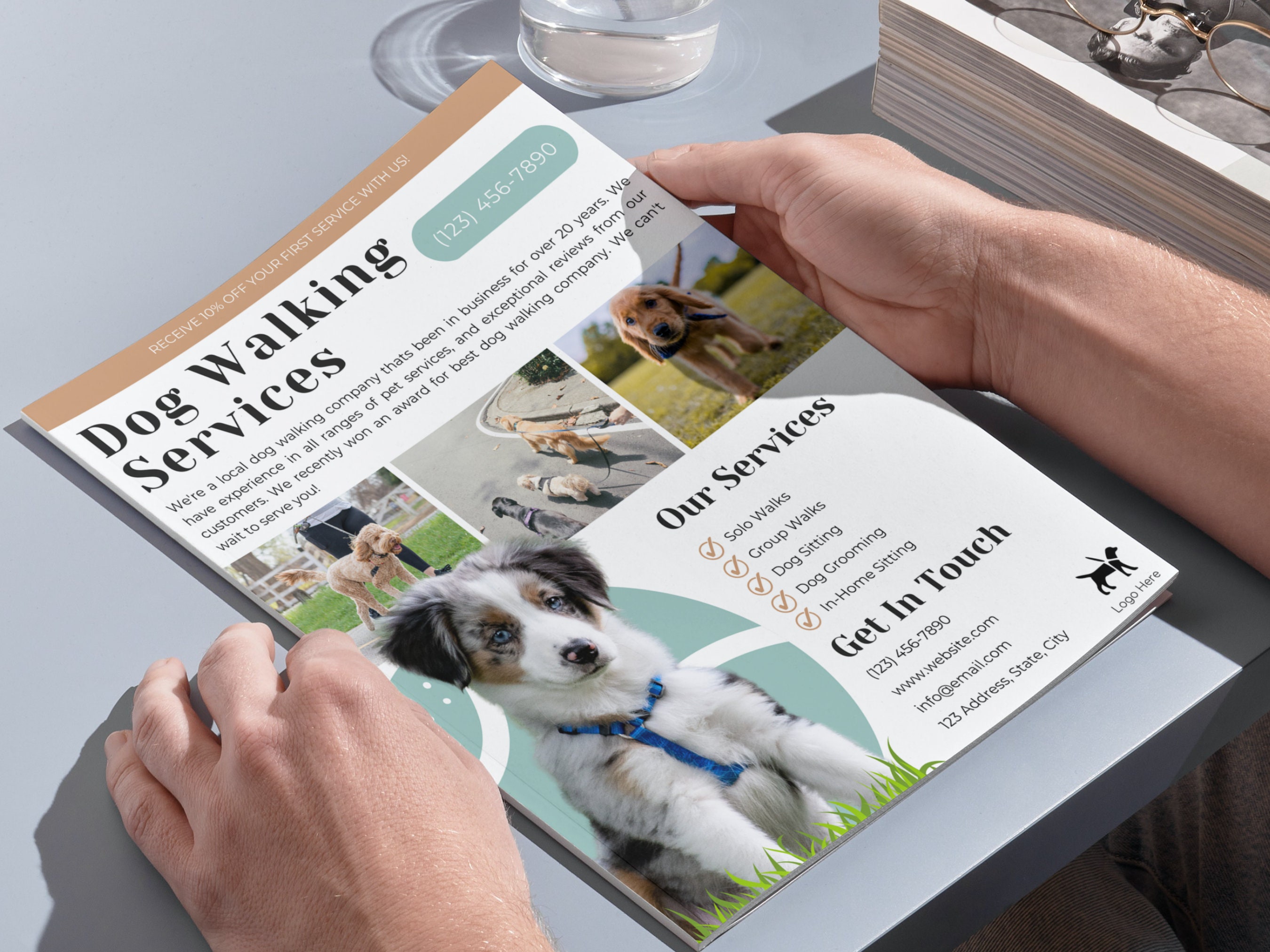 Dog Walking Flyer Poster Leaflet, Pet Sitting Flyer Poster Leaflet, Pet ...