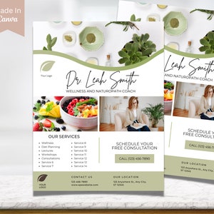Wellness Coach Flyer Template, DIY Canva Flyer Template for Print ...