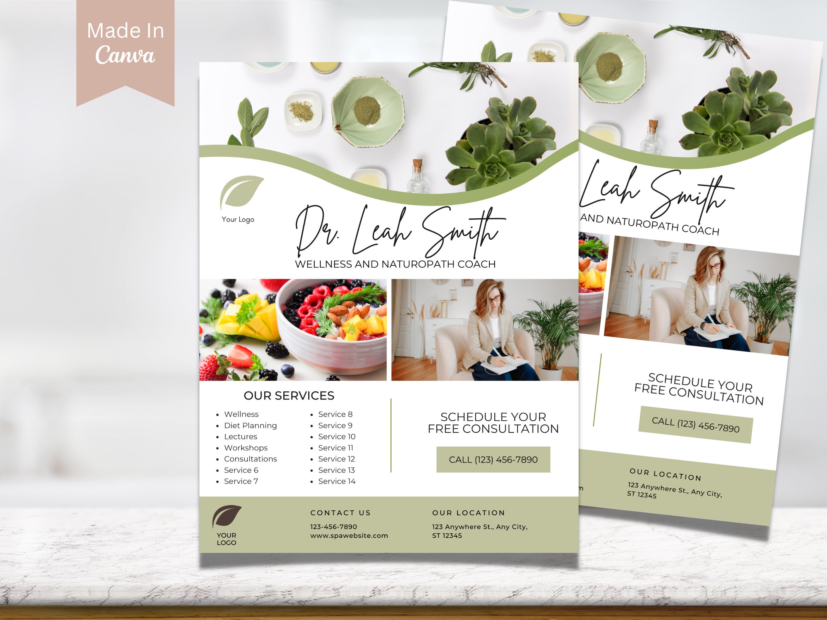 Wellness Coach Flyer Template DIY Canva Flyer Template for - Etsy