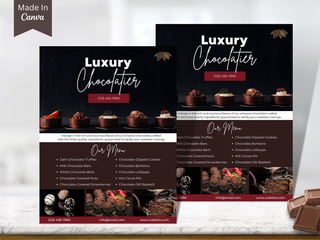 Chocolate Flyer Template, Chocolate Making Business, Baking Dessert ...