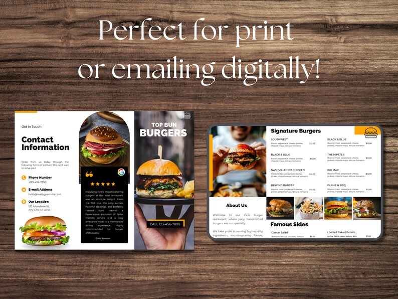 Burger Menu DIY Canva Burger Flyer Template Editable US - Etsy